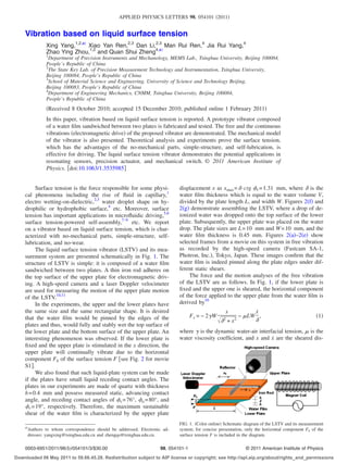 Vibration based on liquid surface tension | PDF
