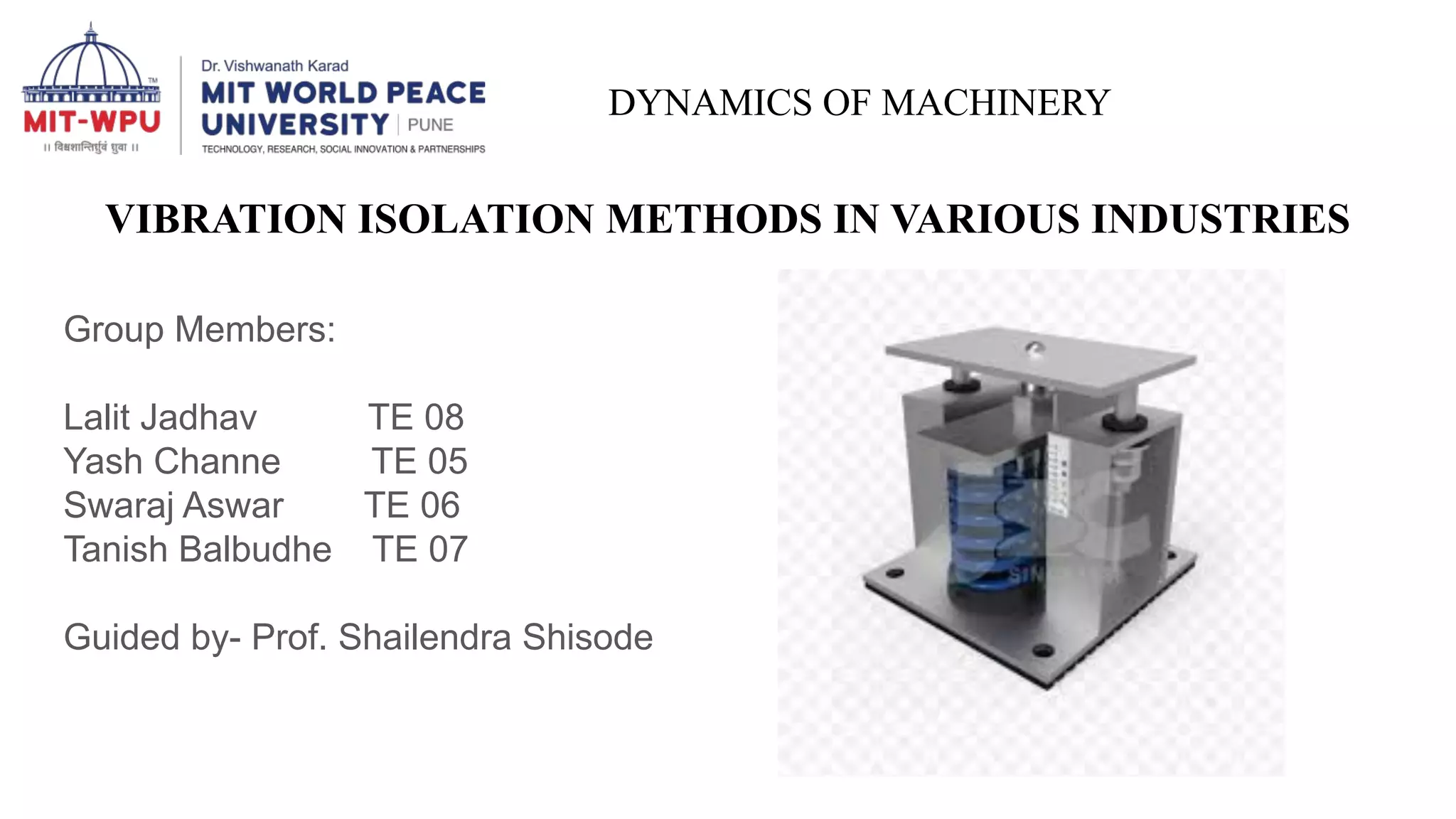 Vibration isolation methods in various industries | PDF | Auto Safety ...