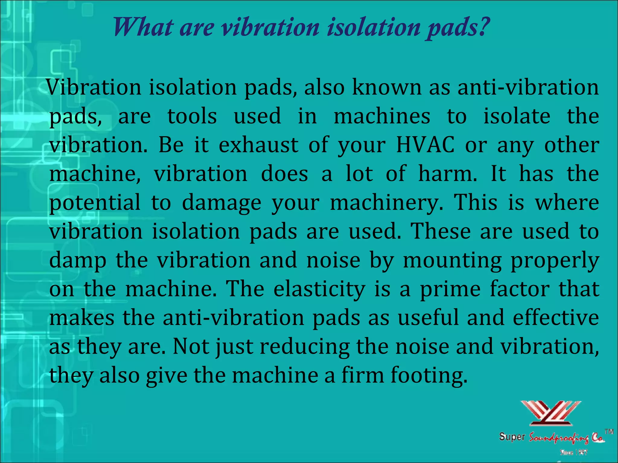 Vibration isolation pads | PPT