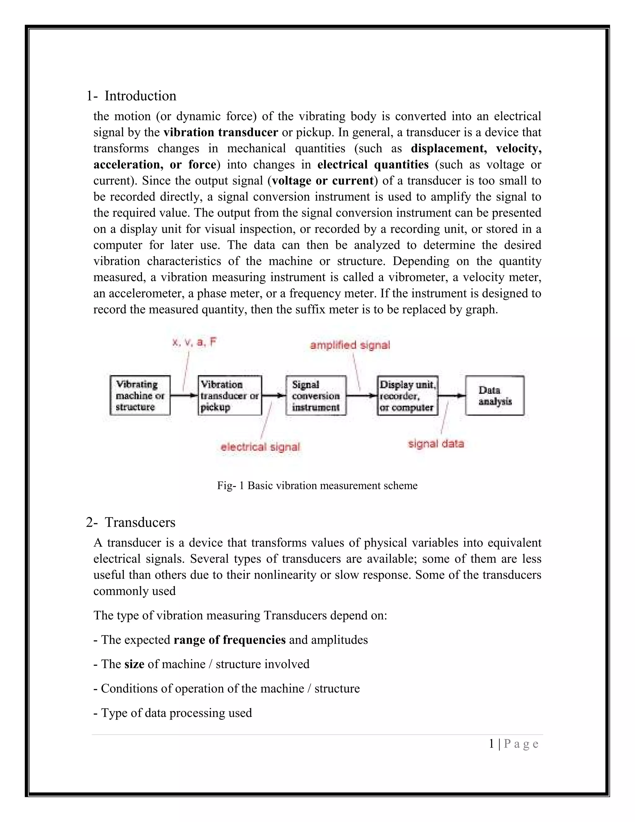 Vibration measuring transducers | PDF