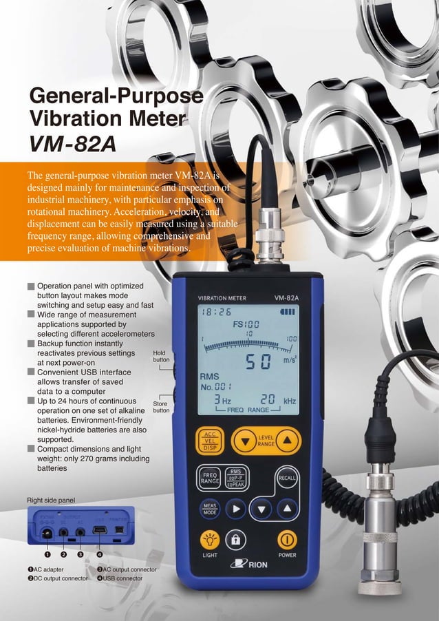 Vibration meter vm 82-a_datasheet_rion | PDF