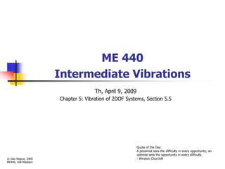 Vibration of 2DOF Systems matix approach voice.ppt