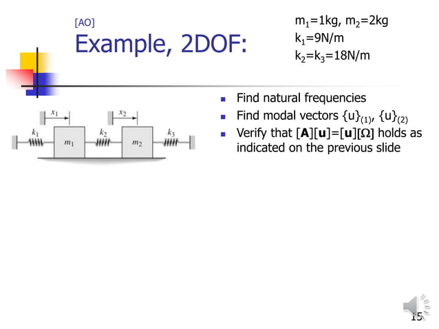 Vibration of 2DOF Systems matix approach voice.ppt