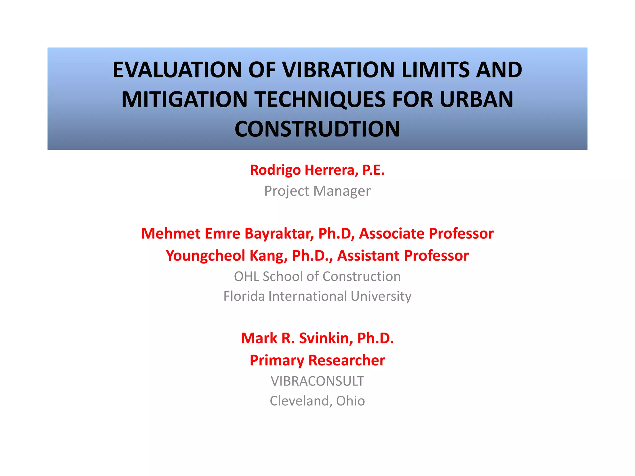 EVALUATION OF VIBRATION LIMITS | PDF