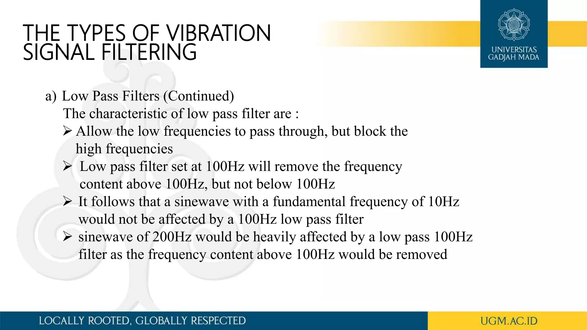Vibration signal filtering | PPTX