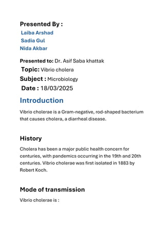 vibrio cholera , Clinical types of cholera , | PDF