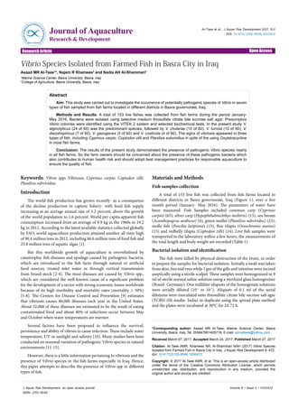 Vibrio Species Isolated from Farmed Fish in Basra City in Iraq | PDF