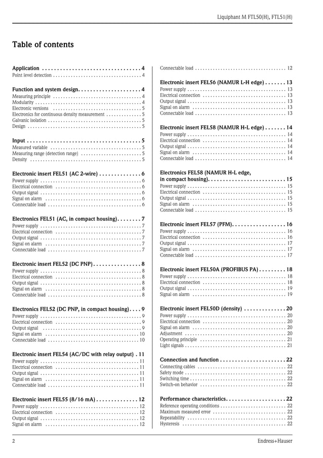 Level limit switch for liquids-Liquiphant T FTL20 | PDF