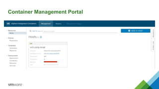 vSphere Integrated Containers 101 and End-User Workflow | PPTX