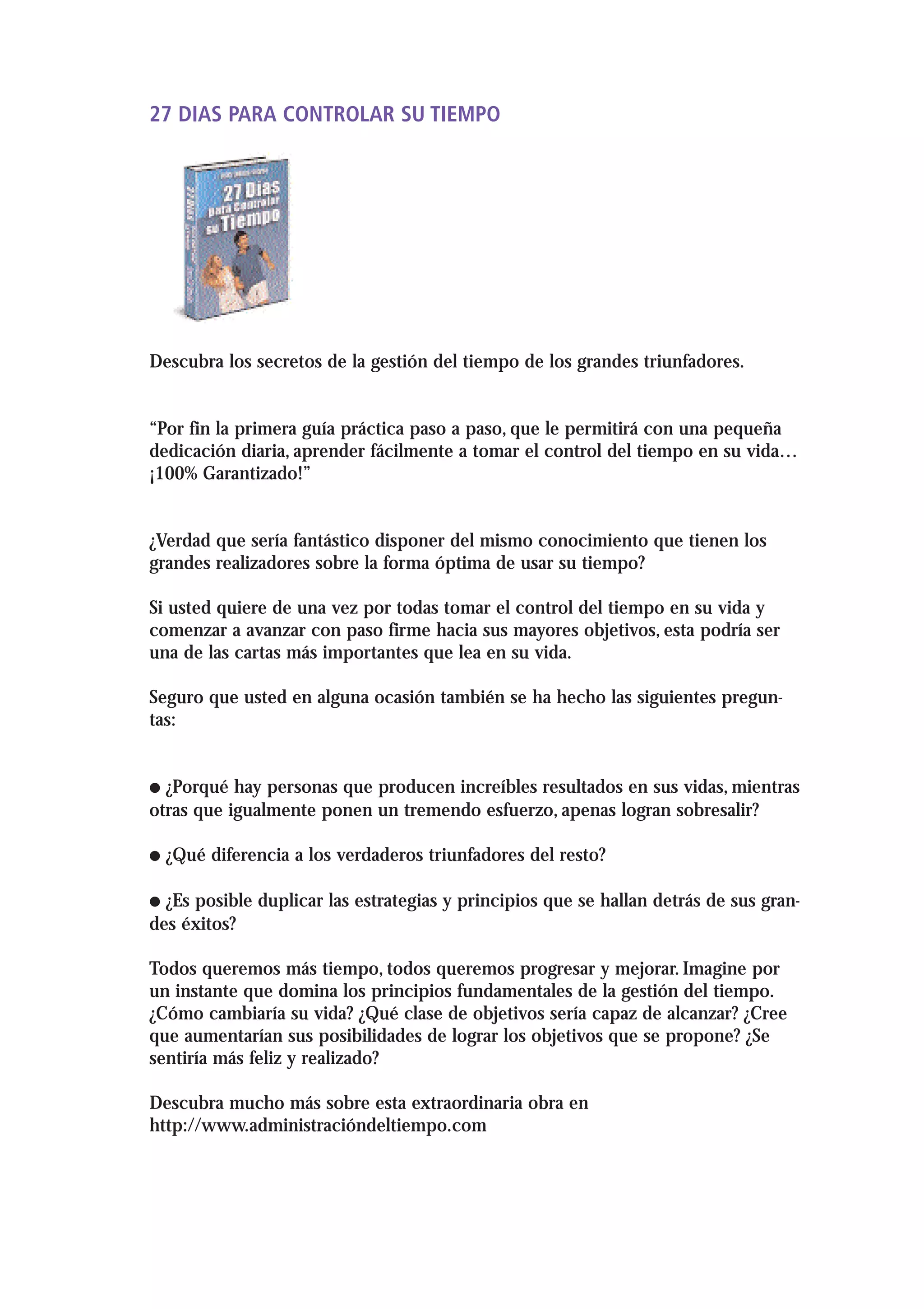 75 claves para administrar mejor su tiempo (Jose Maria Vicedo) | PDF