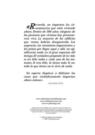75 claves para administrar mejor su tiempo (Jose Maria Vicedo) | PDF