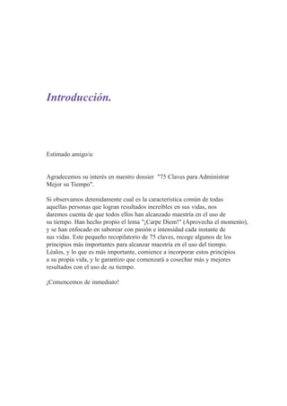 75 claves para administrar mejor su tiempo (Jose Maria Vicedo) | PDF