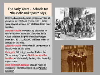 Education Project CLASS A [Schools In Victorian Times/Nowadays in the ...