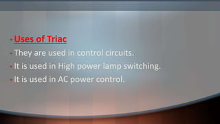 Vi characteristics of triac | PPTX
