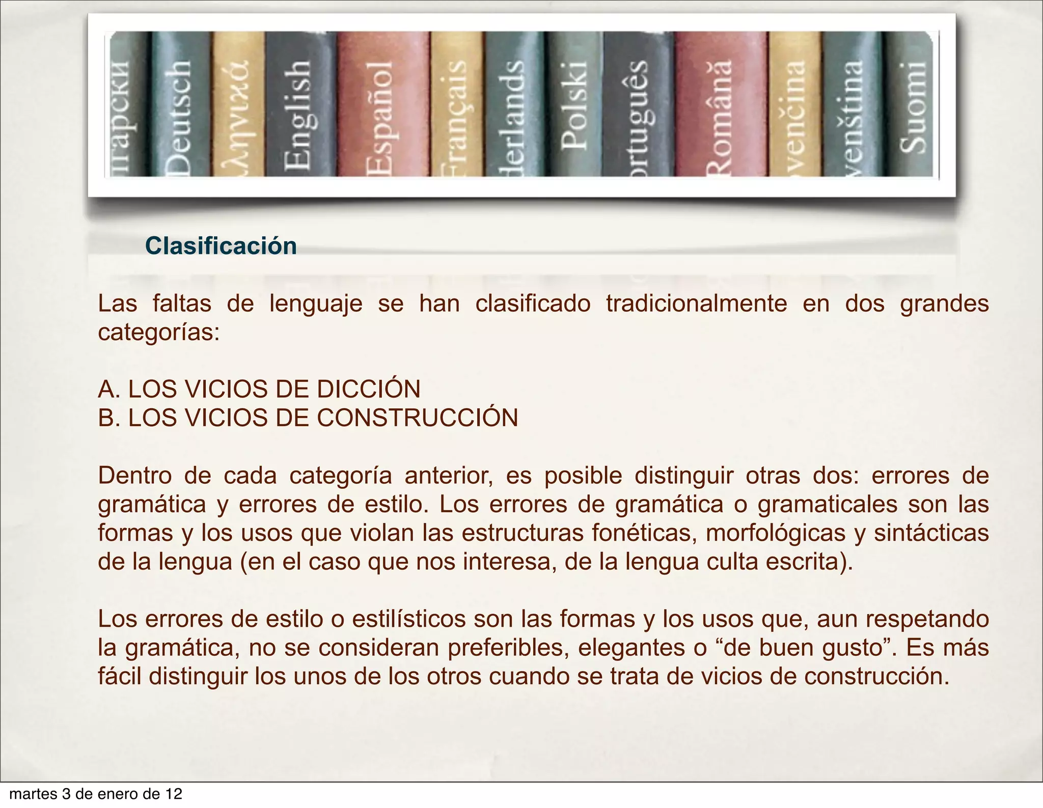 Los Vicios Del Lenguaje: Clasificación, Ejemplos Y Actividades – BCNS