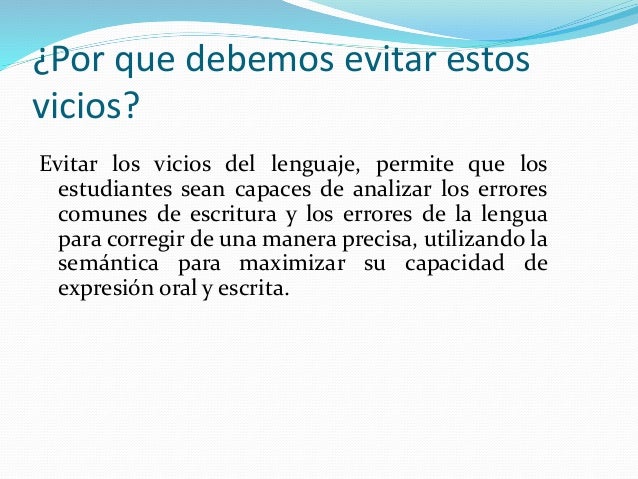 Vicios del lenguaje