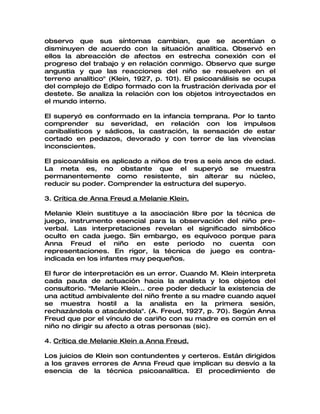 Vicisitudes de la polémica de anna freud y melanie klein | DOC