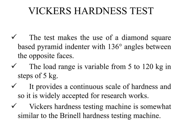 Vicker hardness test | PPTX | Physics | Science