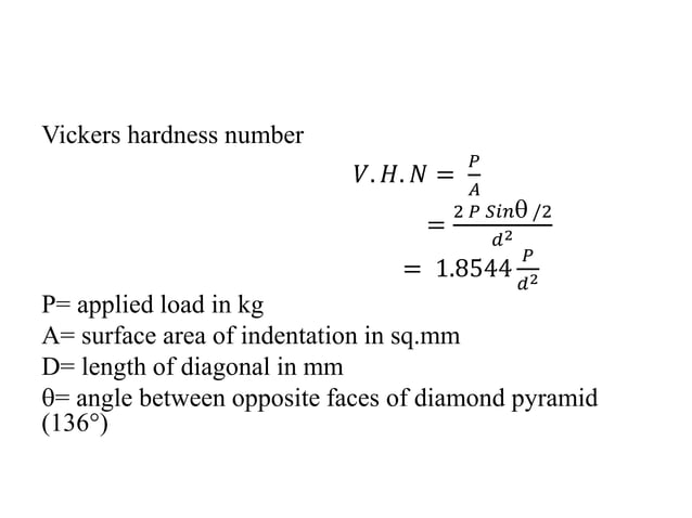 Vicker hardness test | PPTX | Physics | Science