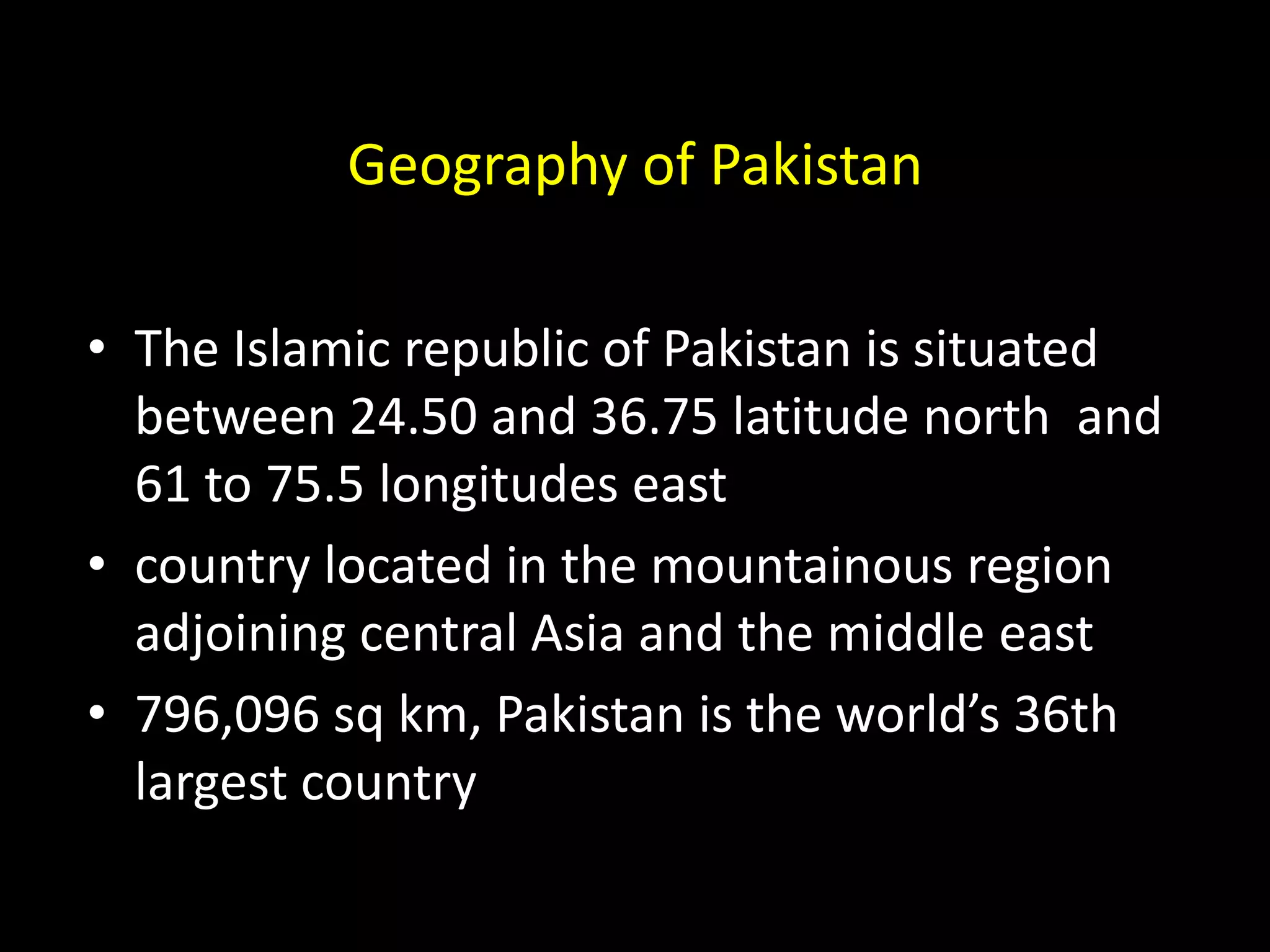 geographical location of pakistan | PPTX