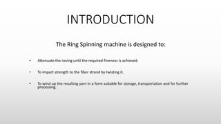 startup breakages in ring frame and their control | PPTX