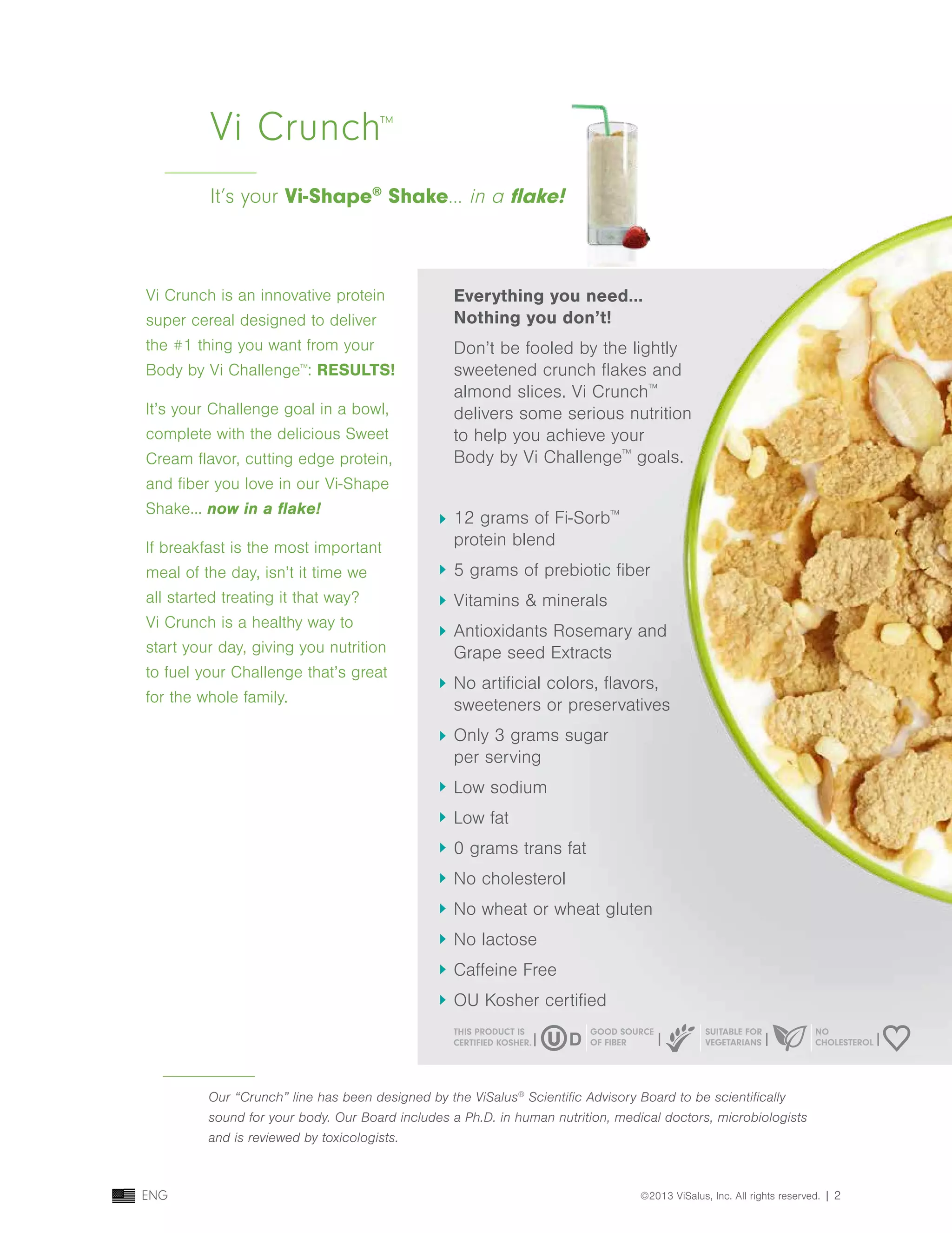 ViSalus Vi-Crunch Fact Sheet | PDF