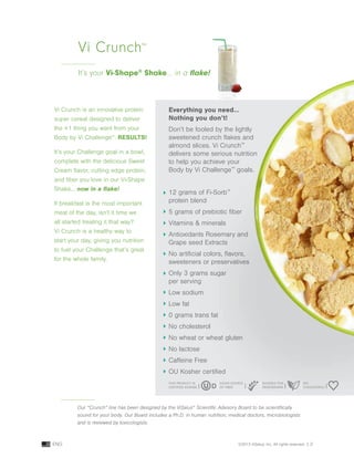 ViSalus Vi-Crunch Fact Sheet | PDF