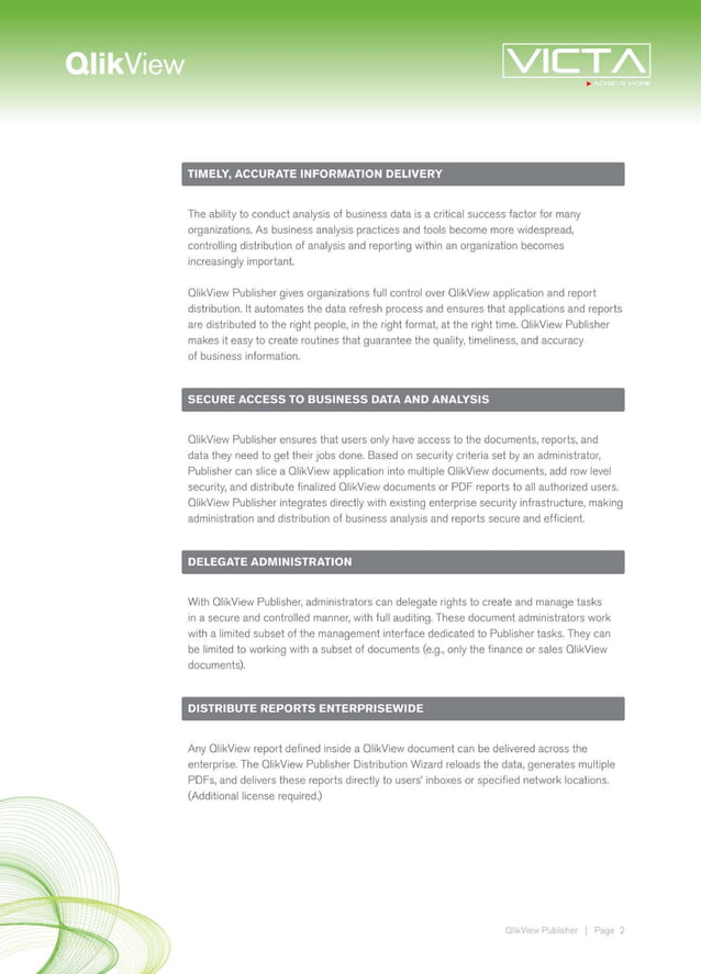 Victa - QlikView Publisher Folder | PDF