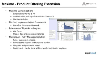 Maximo Planning & Scheduling - BPD Zenith Presentation | PPTX