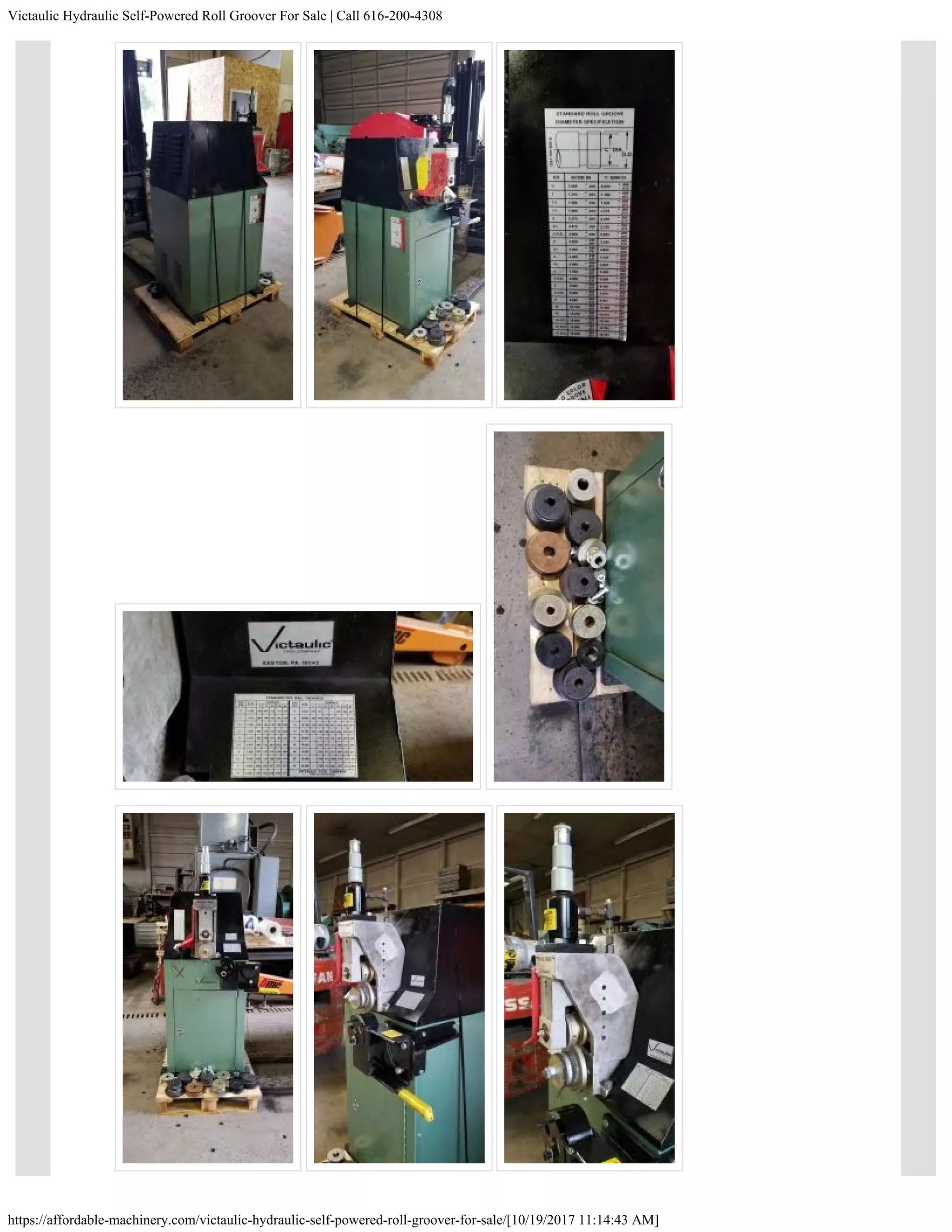 Victaulic Hydraulic Self-Powered Roll Groover For Sale call 616-200 ...