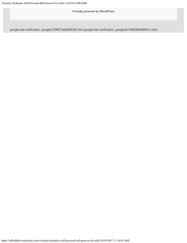 Victaulic Hydraulic Self-Powered Roll Groover For Sale call 616-200-4308 | PDF