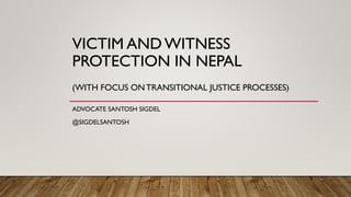 Victim and witness protection in transitional justice processes | PDF
