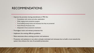 Victim and witness protection in transitional justice processes | PDF