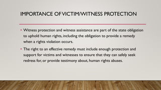 Victim and witness protection in transitional justice processes | PDF