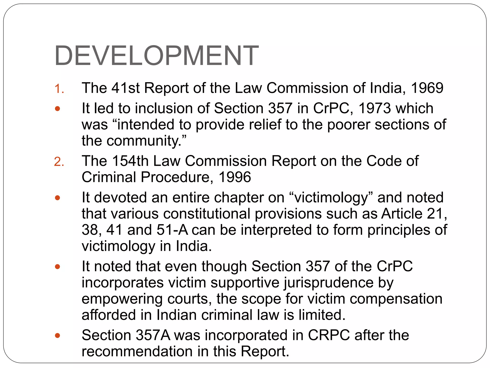 Victim compensation in India ppt | PPTX