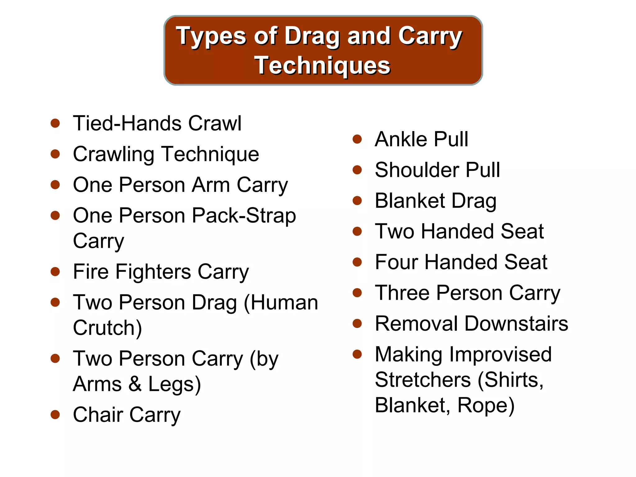 Victim Evacuation Techniques | PPT