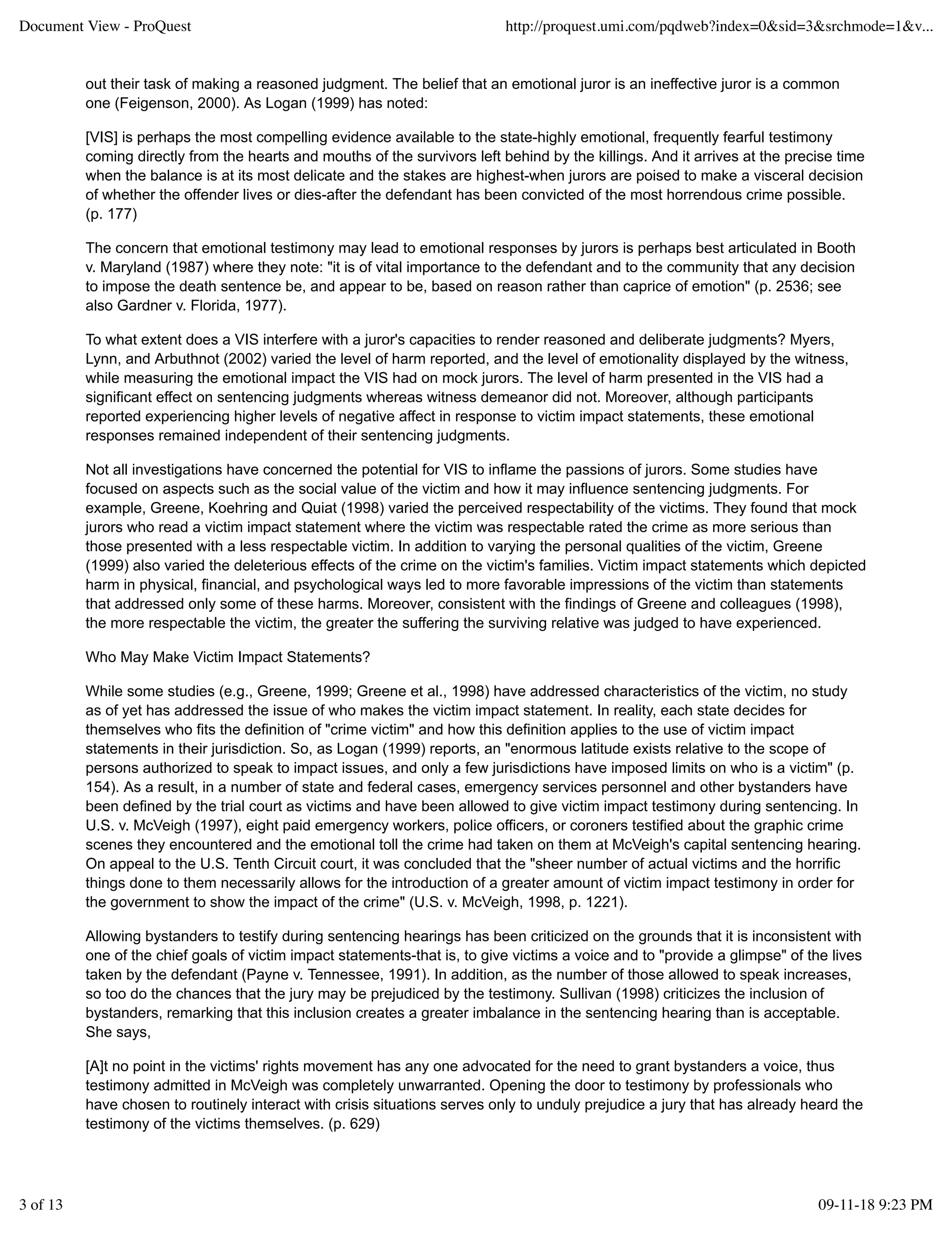 Victim Impact Statement 2004 | PDF