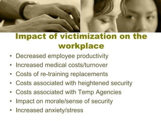Victimization and employment presentation | PDF