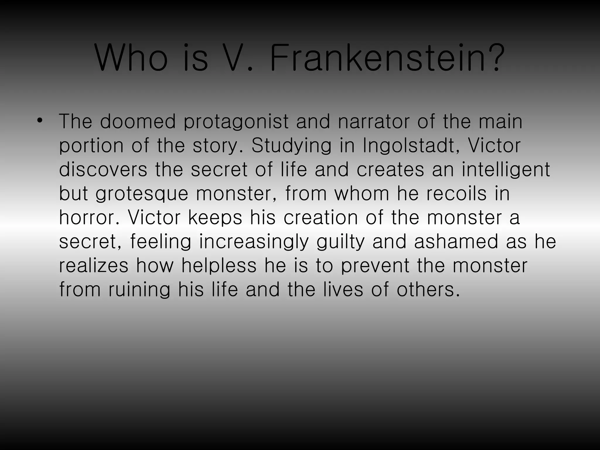 Victor Frankenstein Ppt