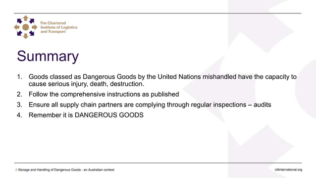 Storage and Handling of Dangerous Goods - an Australian Context | PPTX ...