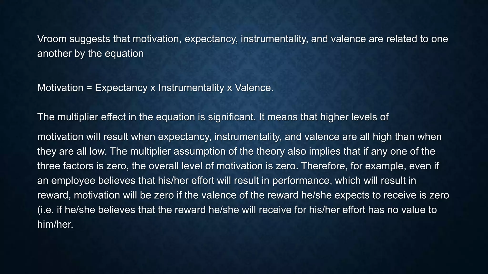 Victor h vroom theory of expectancy | PPTX