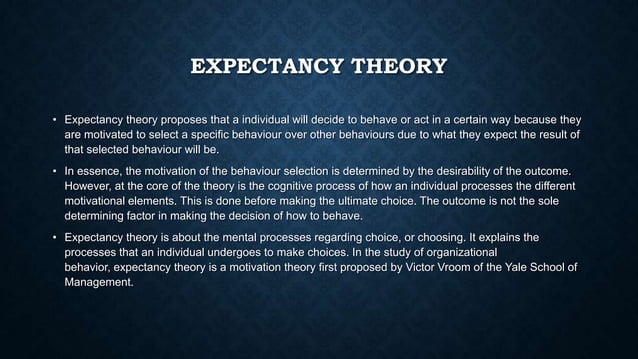 Victor h vroom theory of expectancy | PPTX