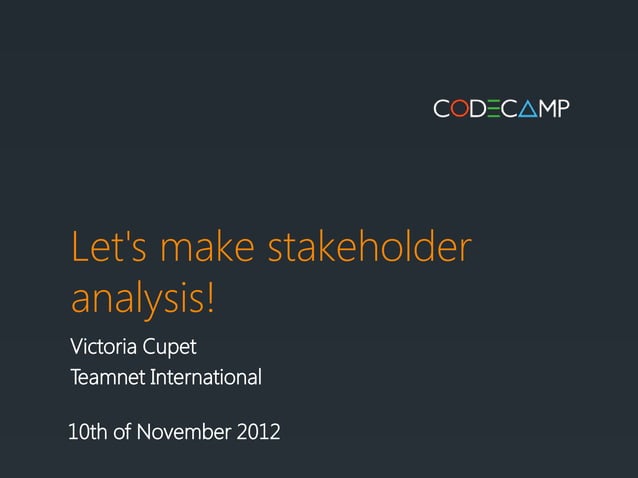 Victoria Cupet - Let's make stakeholder analysis | PDF