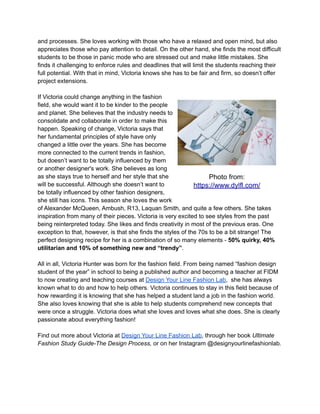 Passion for Fashion Victoria Hunter Interview By 13 Year Old NJ Girl ...