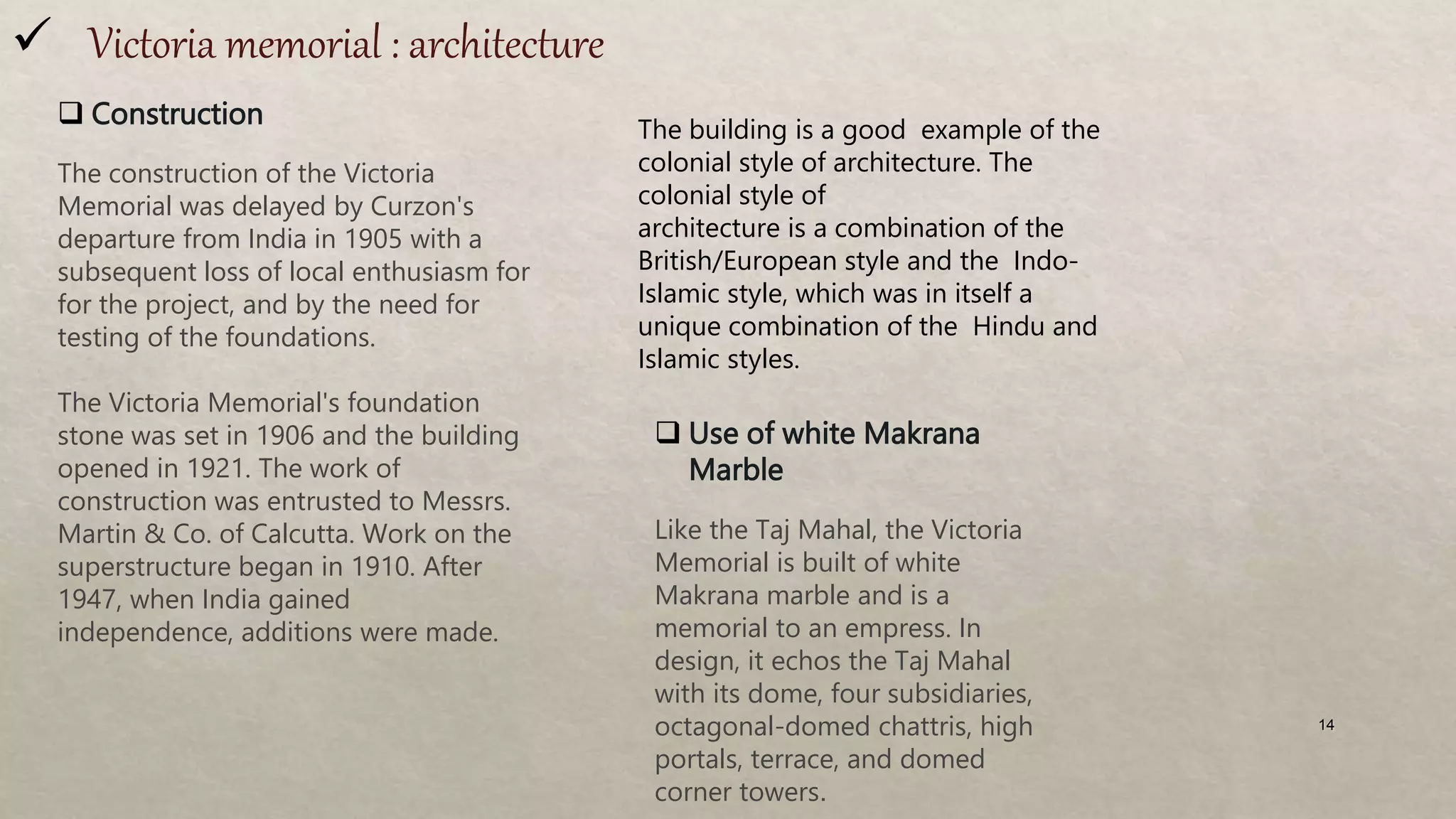 VICTORIA MEMORIAL CASE STUDY | PPTX