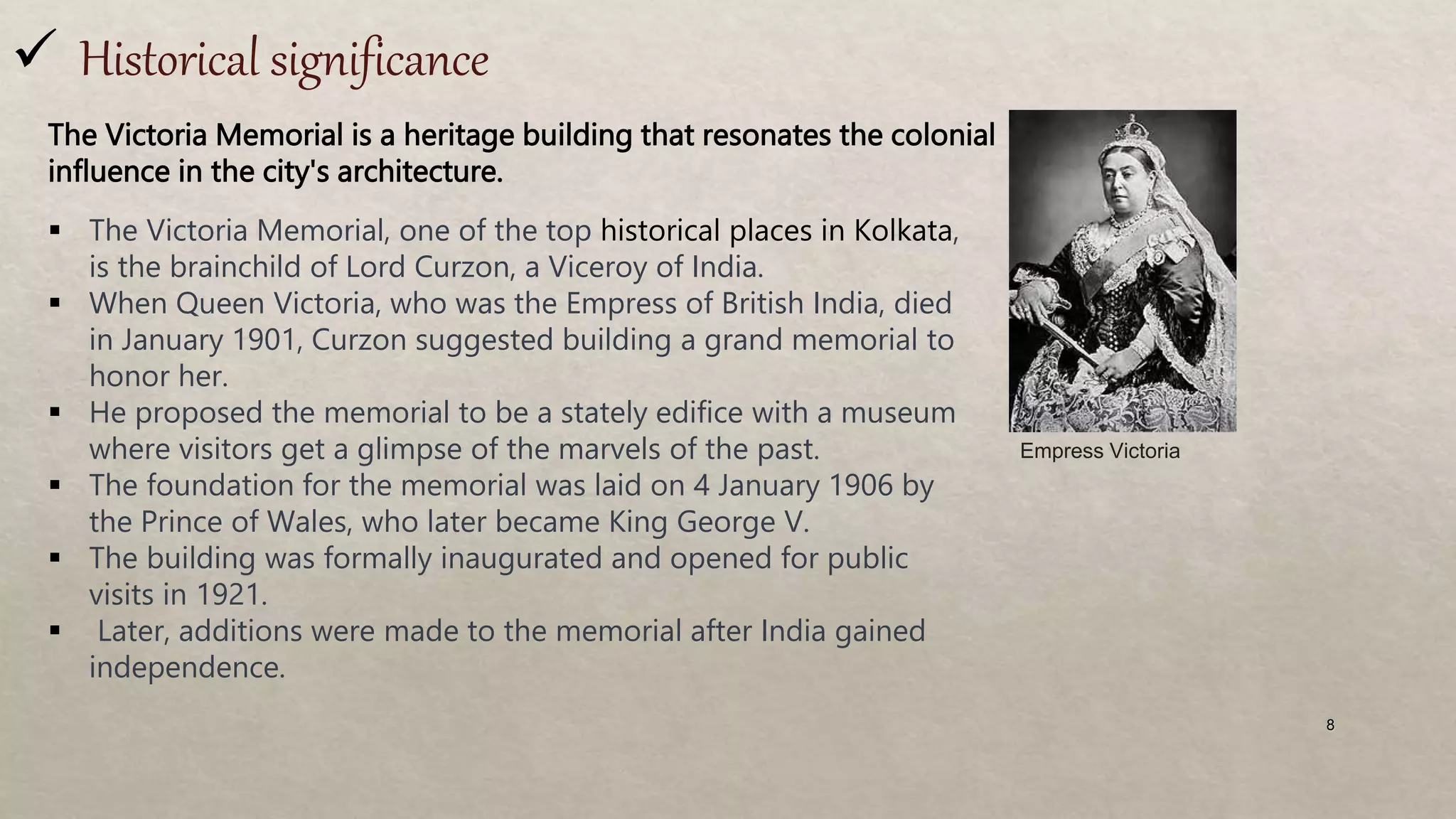 VICTORIA MEMORIAL CASE STUDY | PPTX