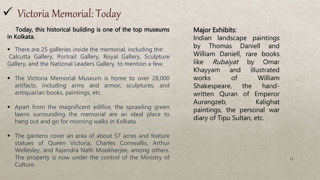 VICTORIA MEMORIAL CASE STUDY | PPTX | Museums & Galleries | Attractions