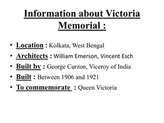 Victoria memorial presentation | PPTX