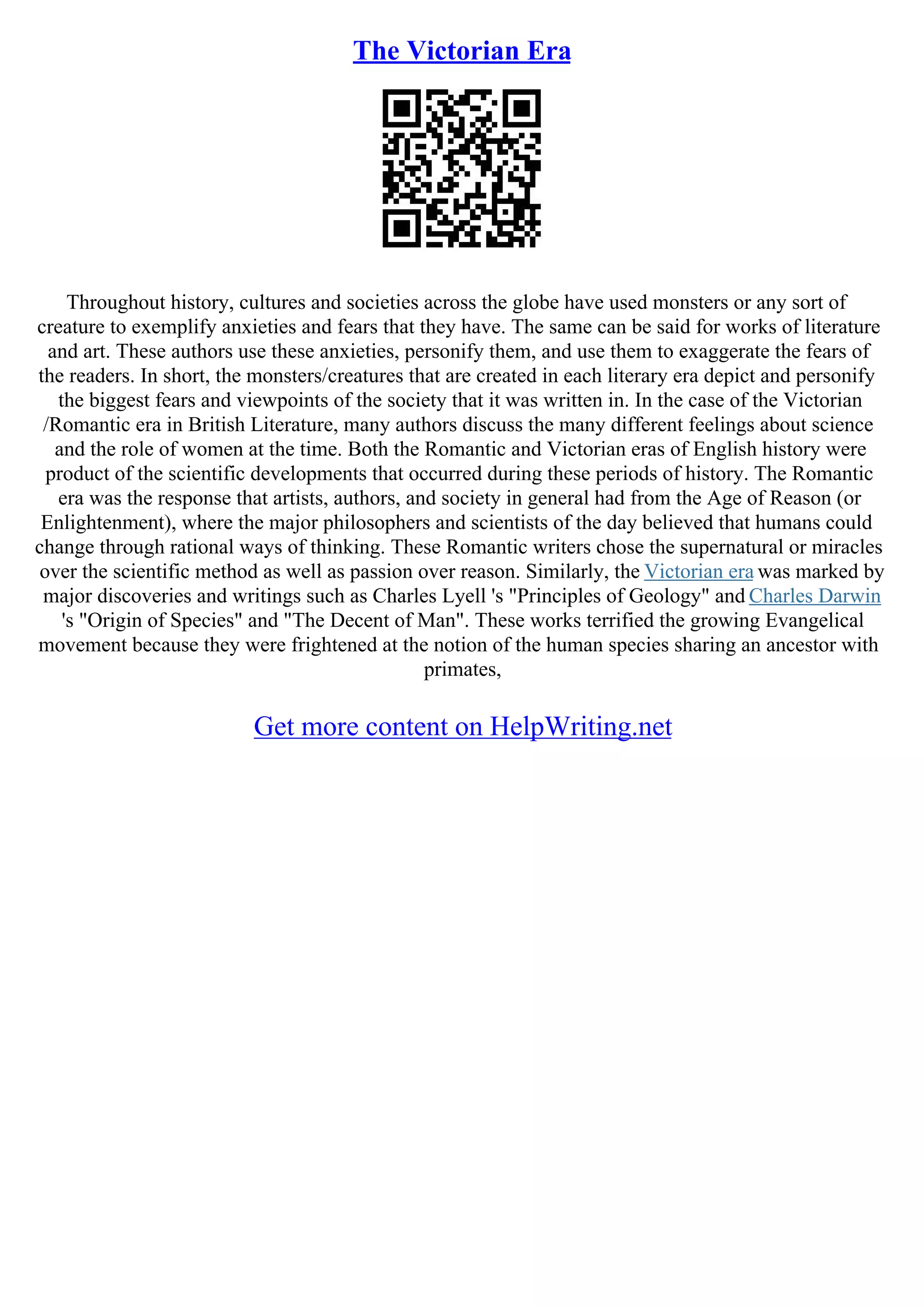 Victorian Era Essay | PDF