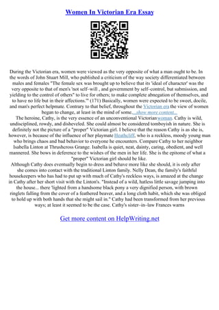 Victorian Era Essay | PDF